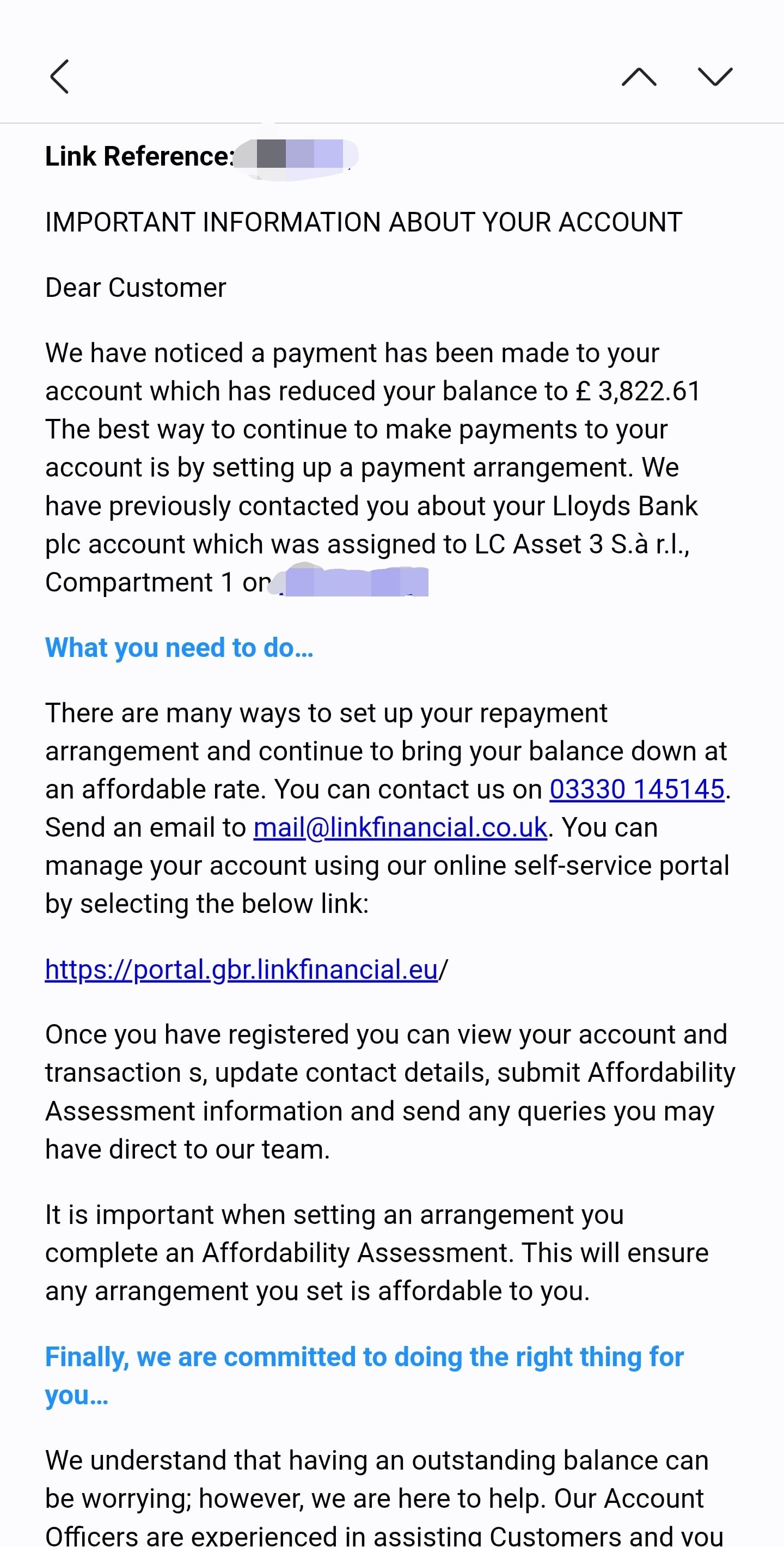 Link Financial - payment plan? — MoneySavingExpert Forum