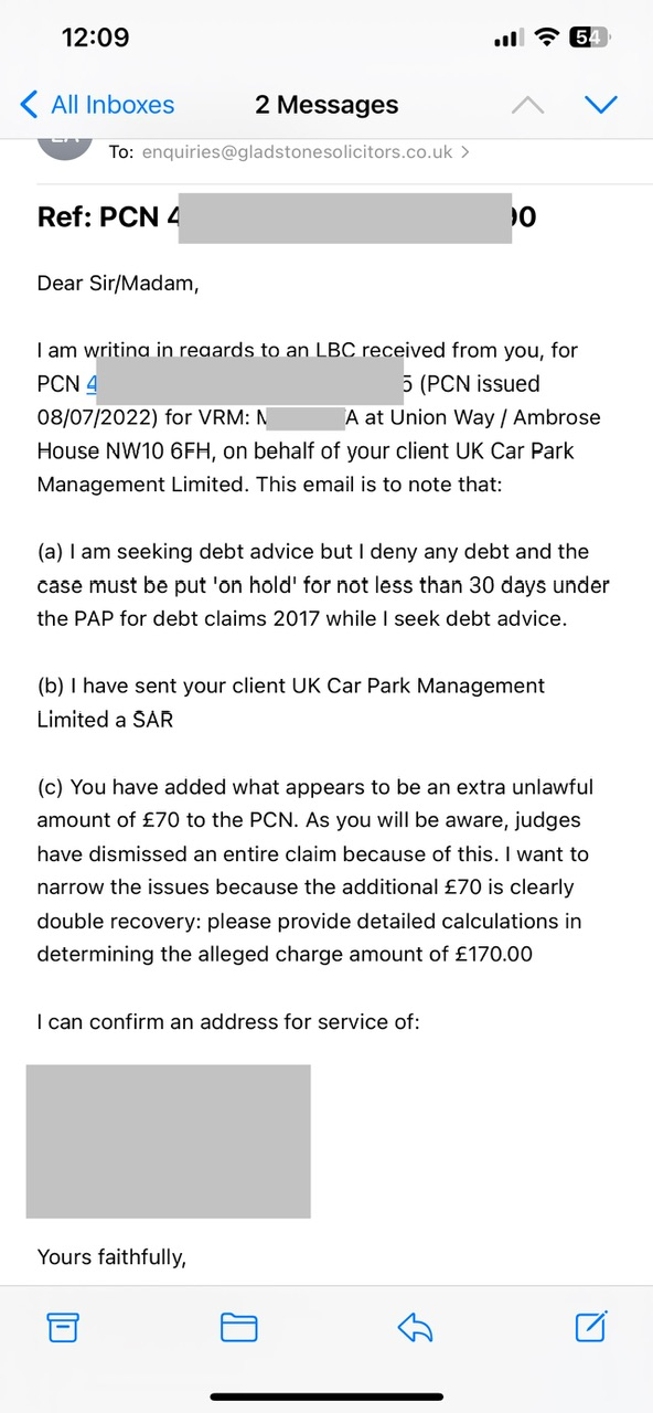 Strange email from Gladstones after notifying them of SAR request and ...