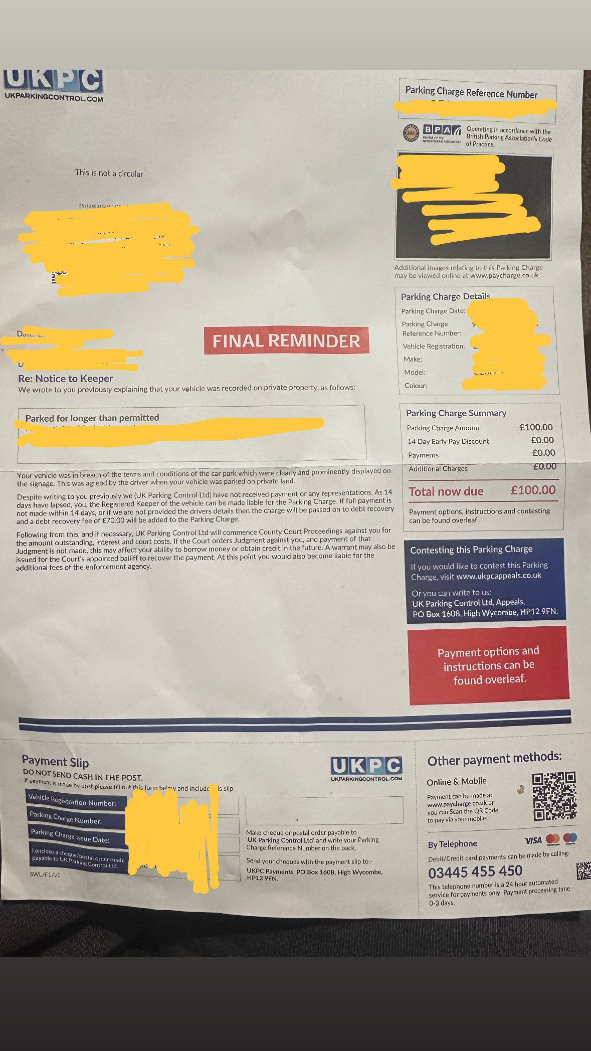 UKPC Final Reminder received – non-POFA, grace periods, Lidl ...