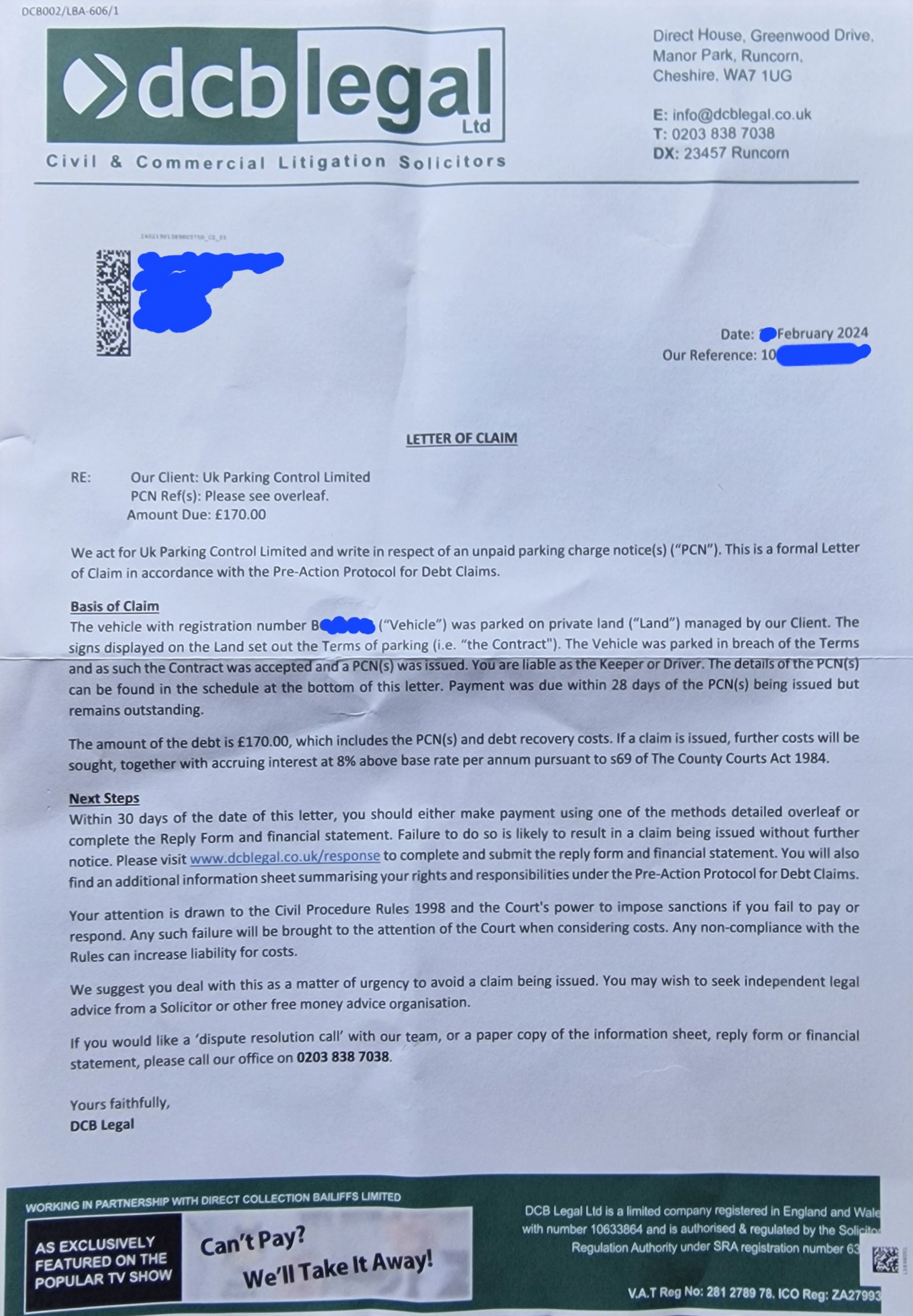 Letter from dcb legal (letter of claim) — MoneySavingExpert Forum