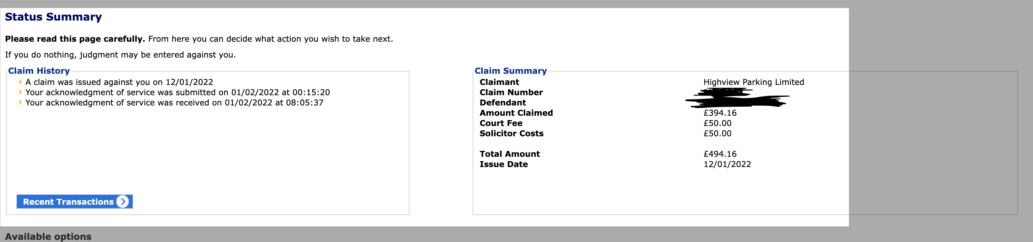 CCJ Claim Letter - Highview Parking + DCB Legal (DCBL) - Help ...