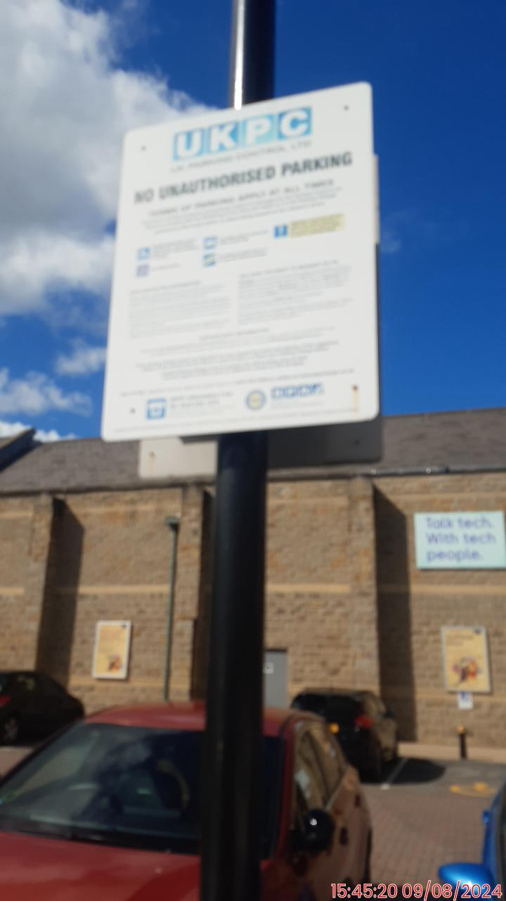 Parking fine issued by UKPC - Not parked correctly within the markings ...