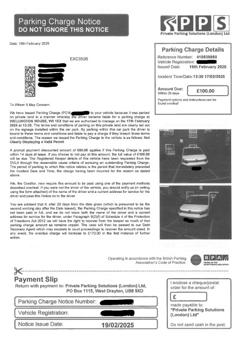 PPS PCN but bought parking from JustPark — MoneySavingExpert Forum