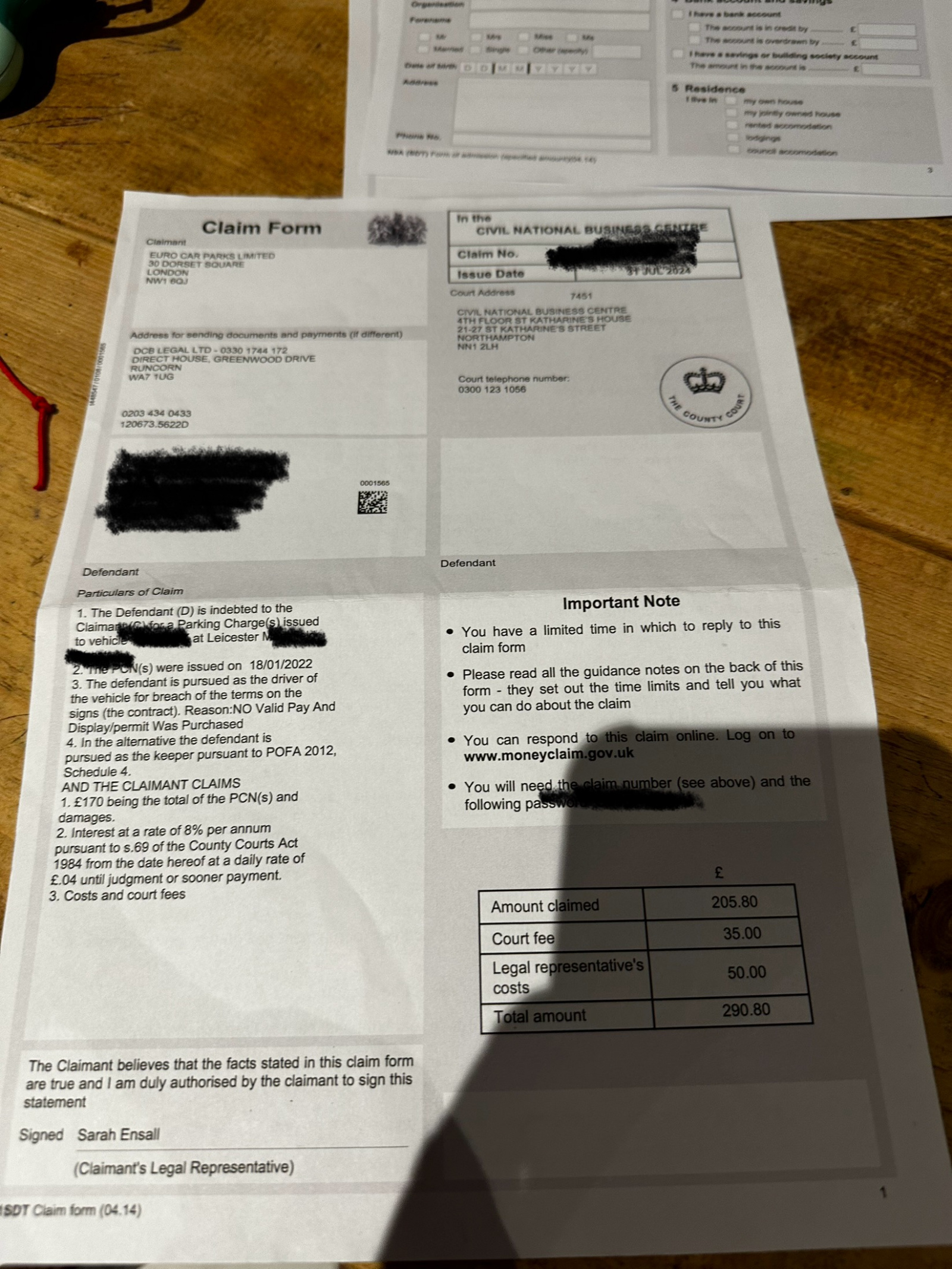 Claim Form Euro Car Parks — MoneySavingExpert Forum