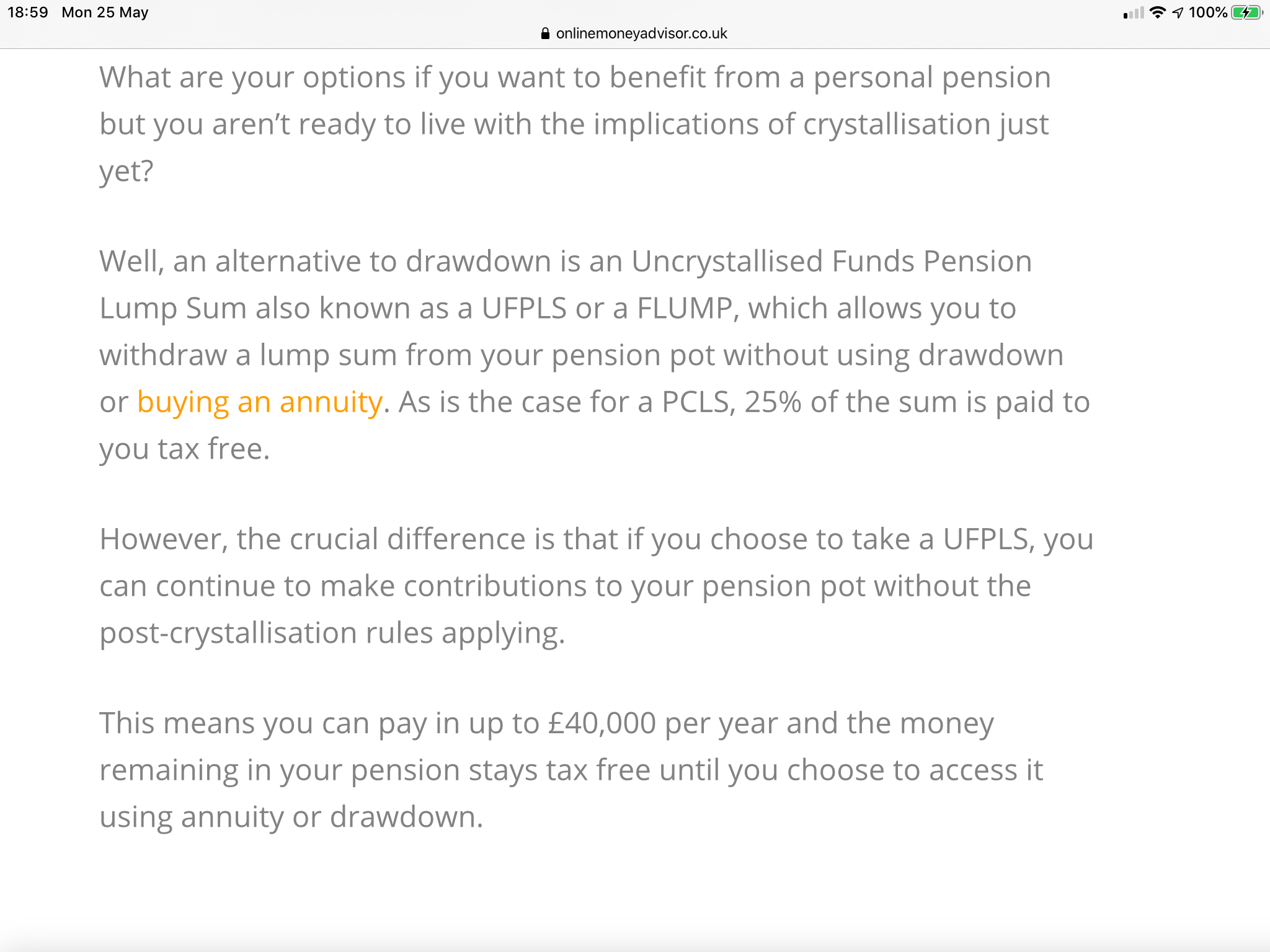 Does taking an UFPLS invoke MPAA or not? — MoneySavingExpert Forum