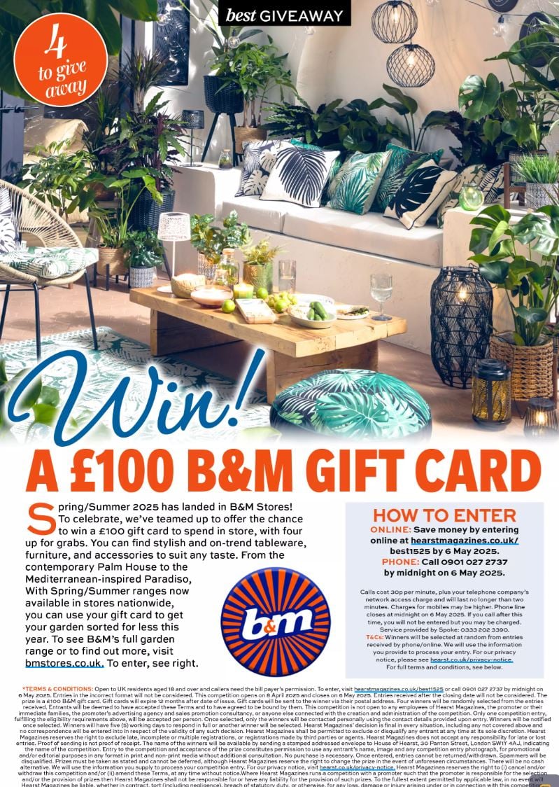 E: 06/05 Win a £100 B&M gift card [Best 15] — MoneySavingExpert Forum
