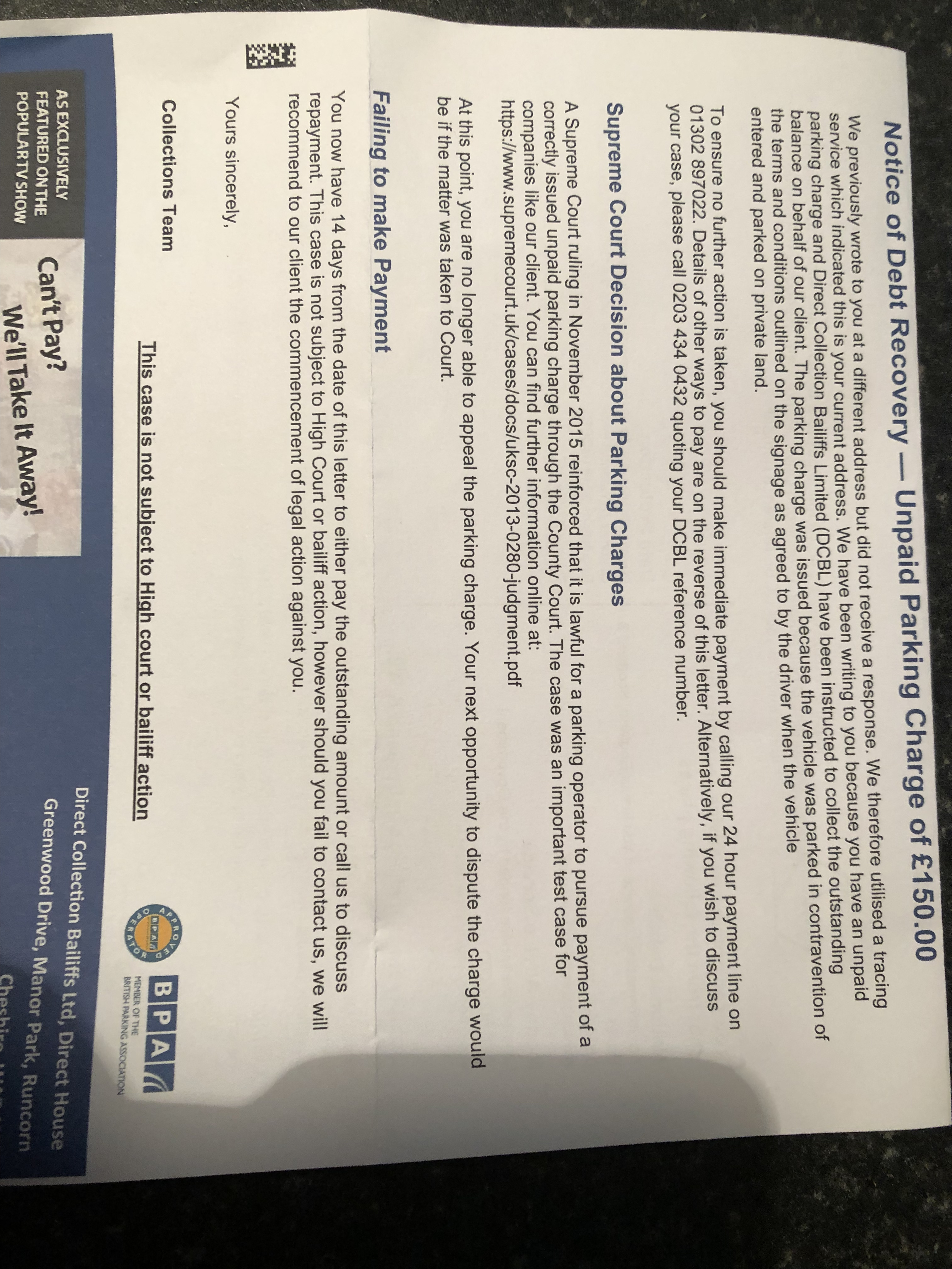 Bailiff letter received — MoneySavingExpert Forum