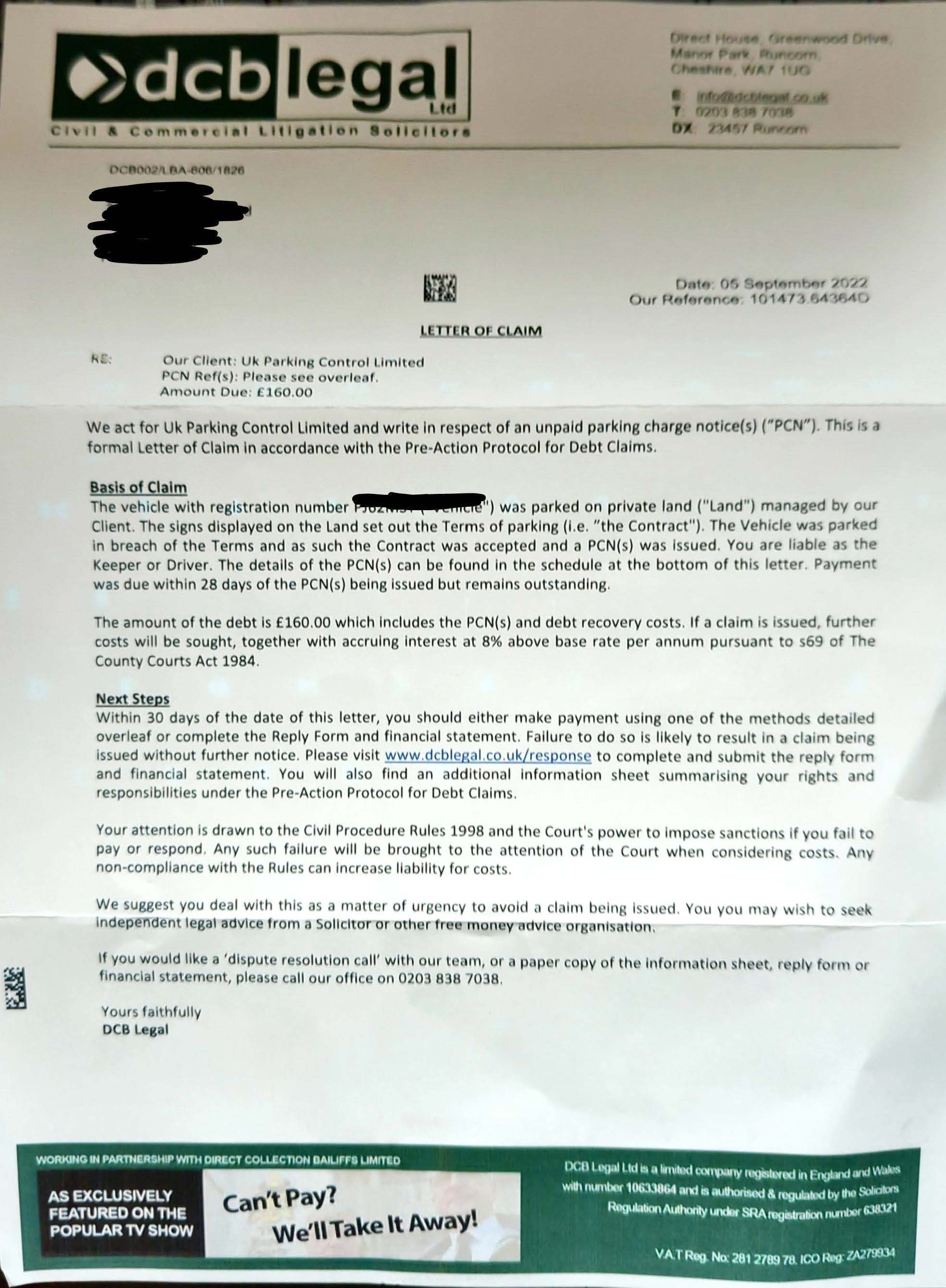 DCB Legal Letter of Claim Received — MoneySavingExpert Forum