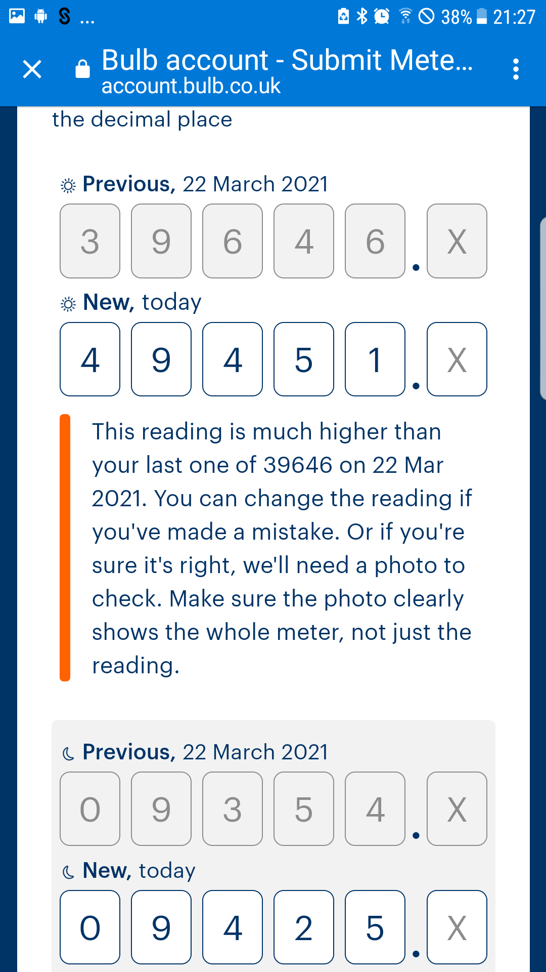 New meter and new supplier has left me with insane meter reading ...